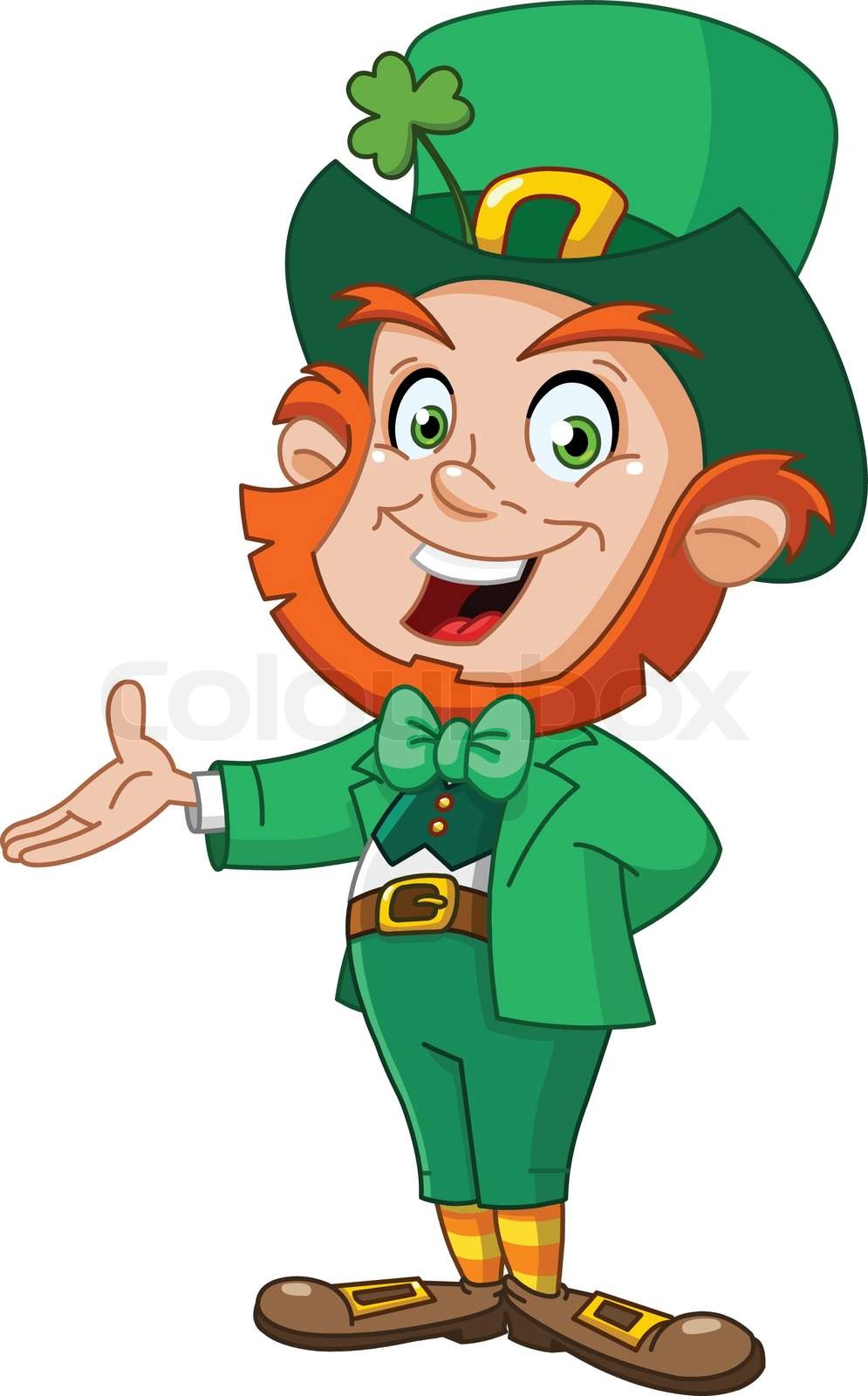 Leprechaun Presenting Stock Vector Colourbox