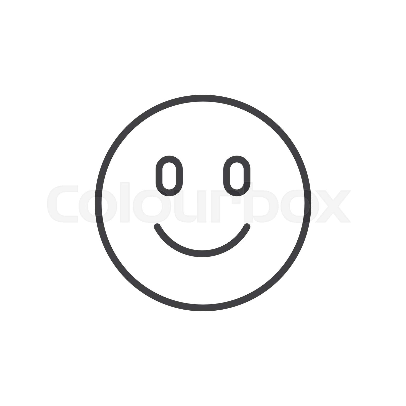 Happy Face Emoji Outline Icon Stock Vector Colourbox