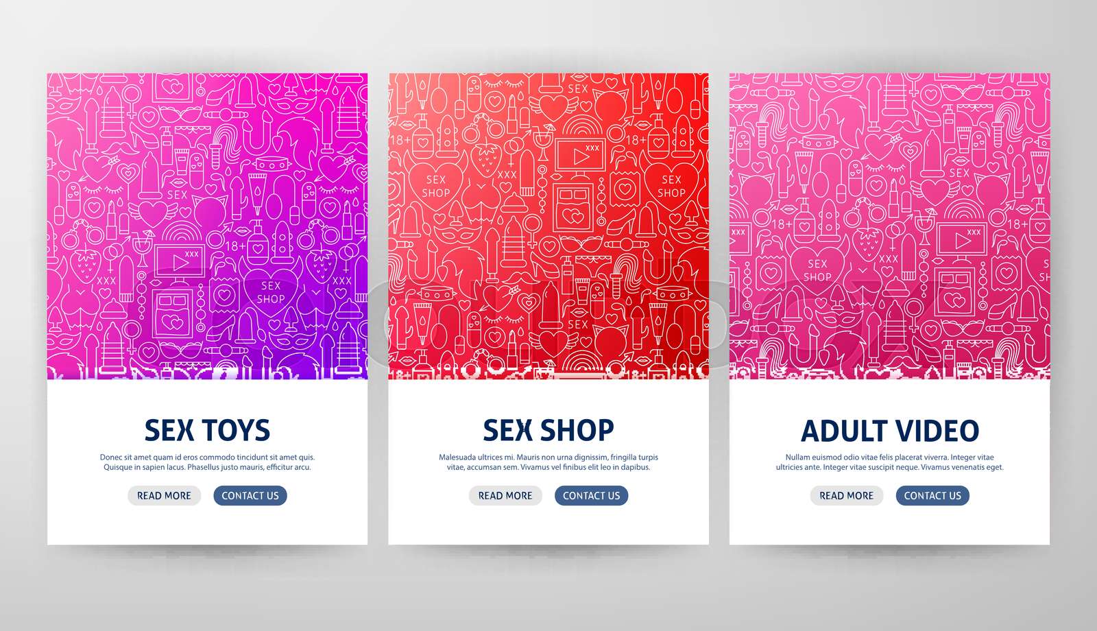 Sex Shop Flyer Concepts Stock Vector Colourbox