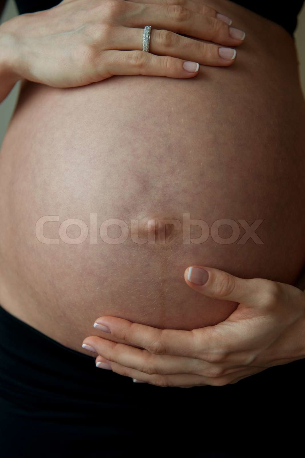 Pregnant Belly Closeup Stock Image Colourbox