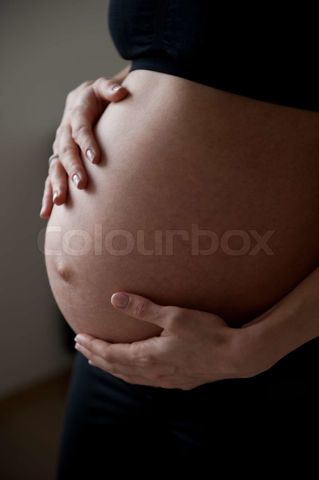 Pregnant Belly Closeup Stock Image Colourbox