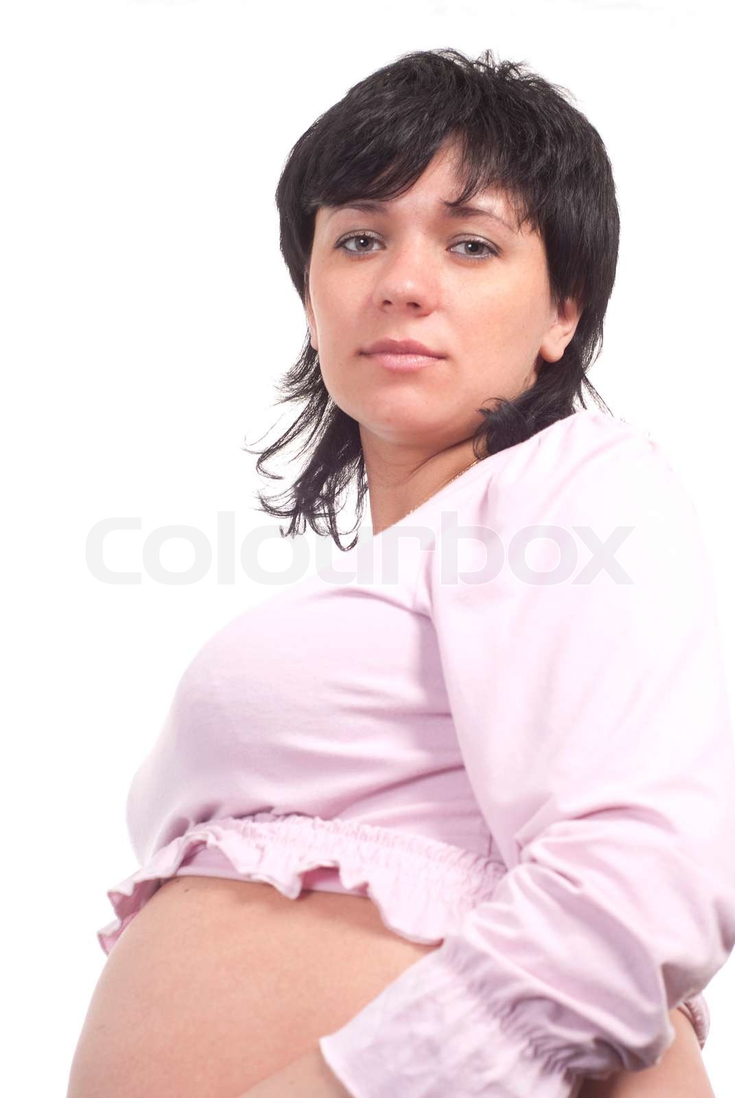 Pregnant Belly Portrait Stock Image Colourbox