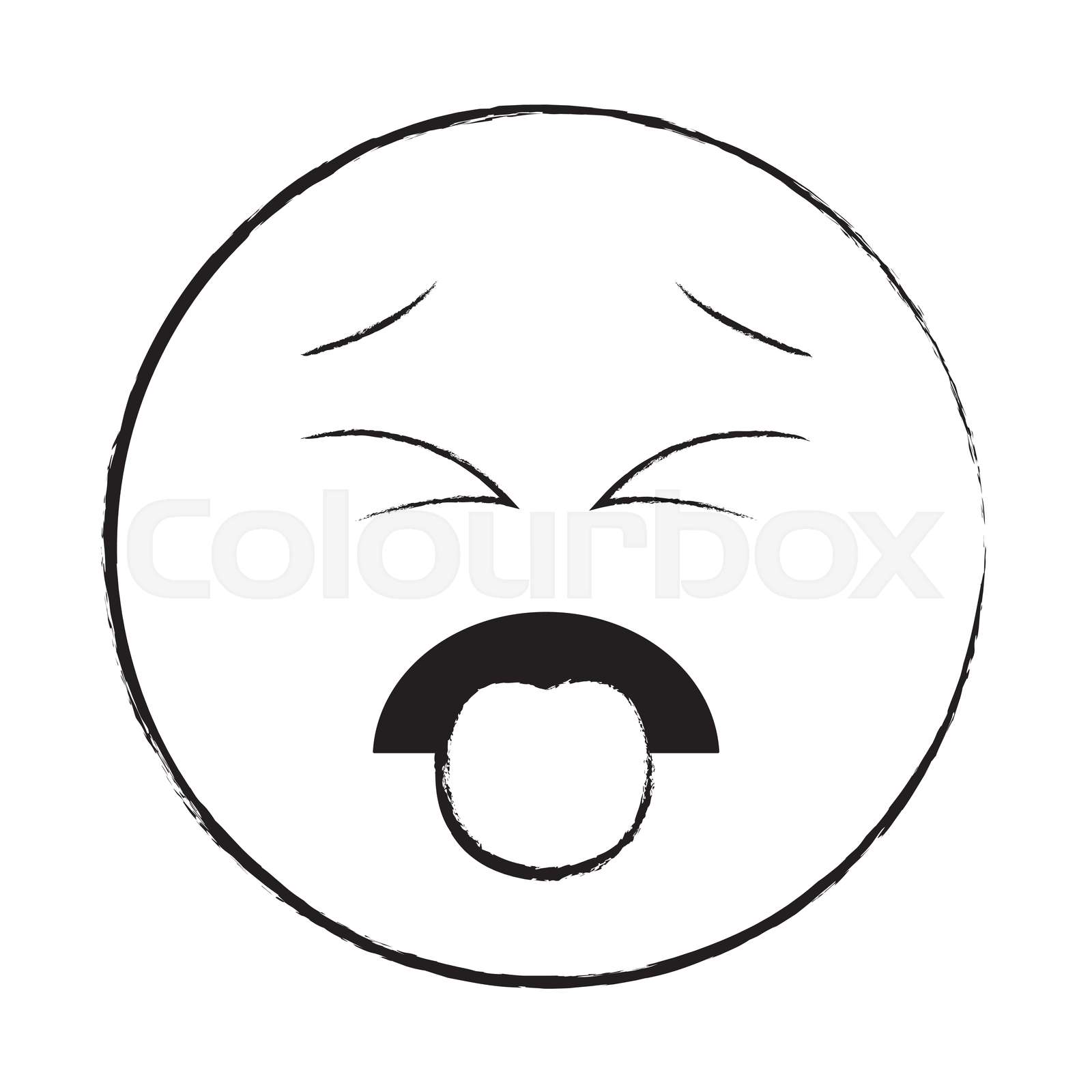 Disgust Chat Emoticon Sketch Stock Vector Colourbox