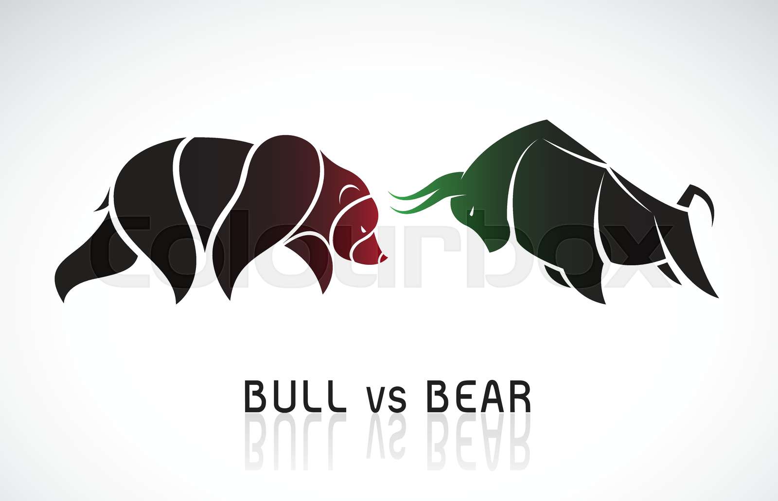 Vector Of Bull And Bear Symbols Of Stock Market Trends Stock Market