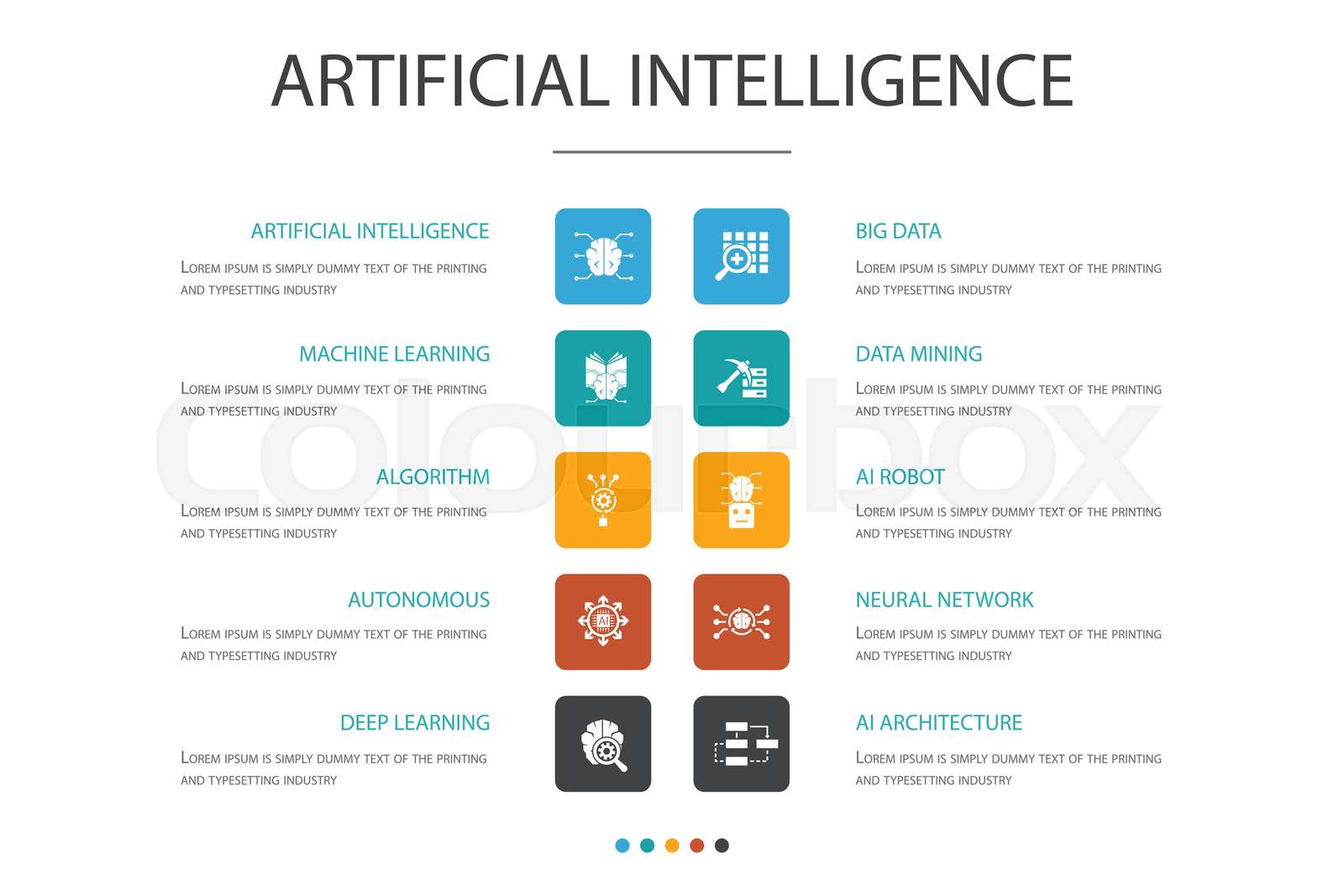 Artificial Intelligence Infographic 10 Option Conceptmachine Learning