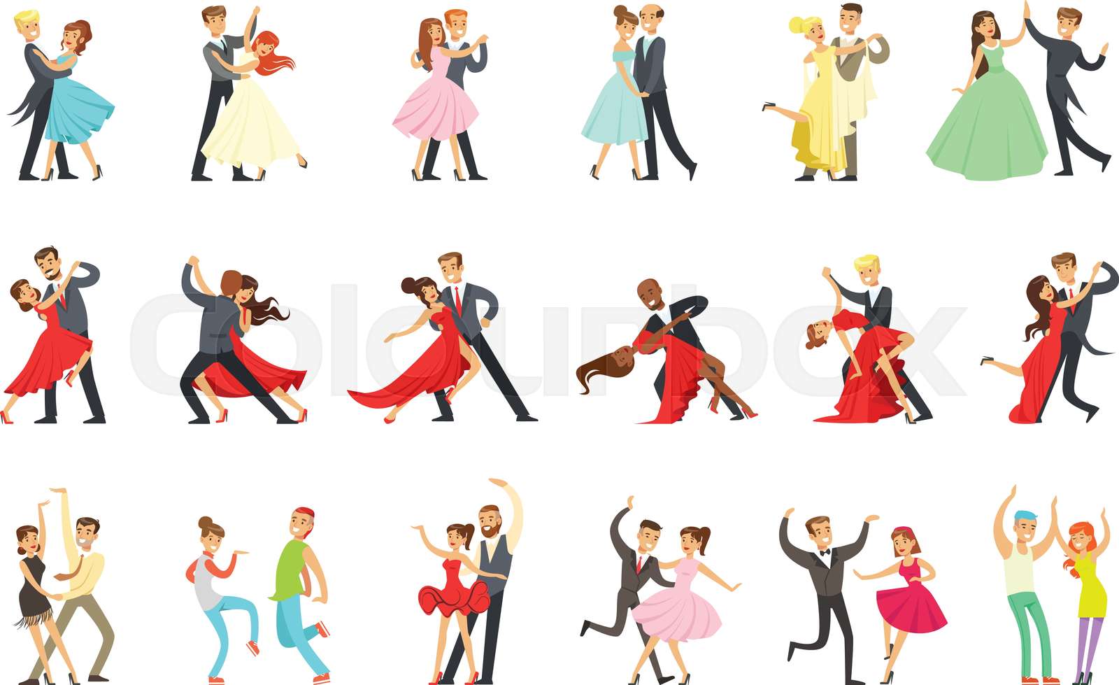 Professional Dancer Couple Dancing Tango Waltz And Other Dances On