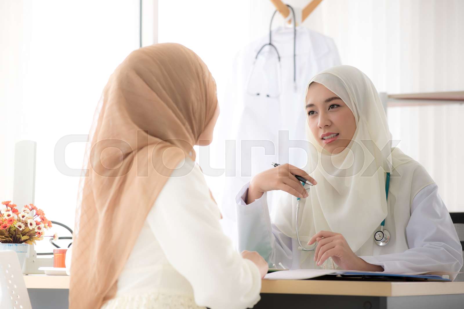 Muslim Woman Medical Doctor Stock Image Colourbox