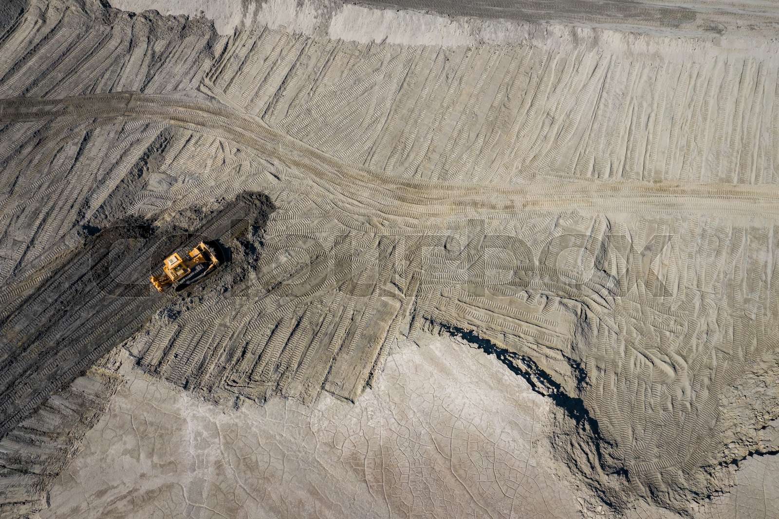 Aerial View Of Industrial Mineral Open Pit Mine Opencast Mining Quarry