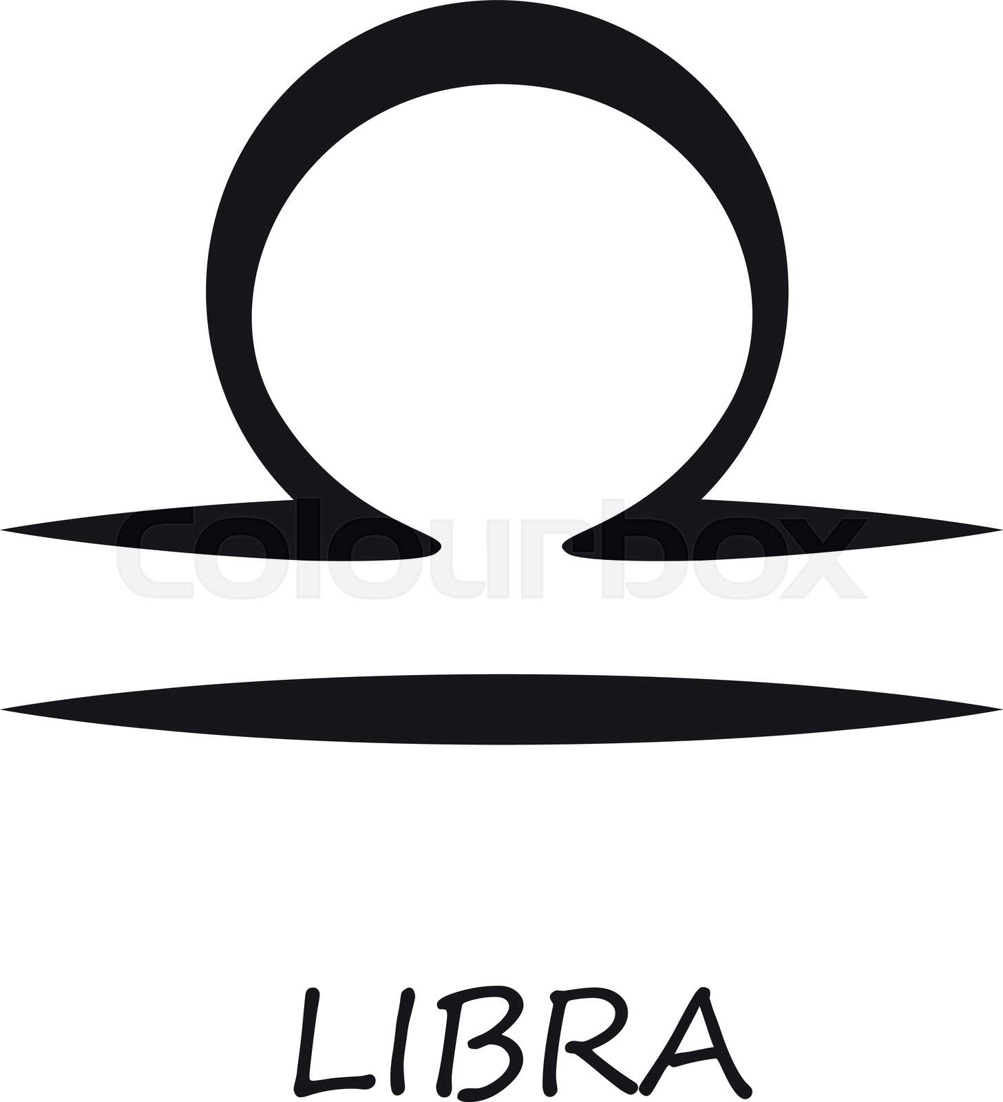 Libra Zodiac Sign Black Vector Illustration Celestial Scales Esoteric