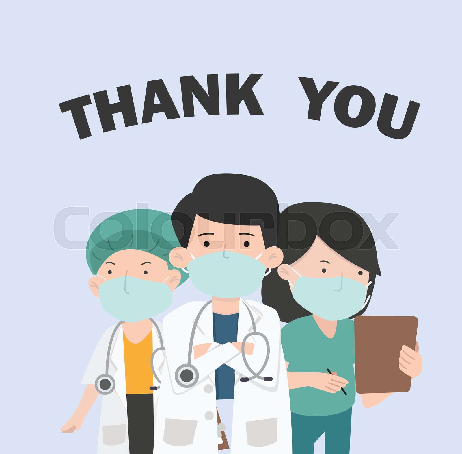 Doctors And Nurse Thank You Medical Staff Stock Vector Colourbox