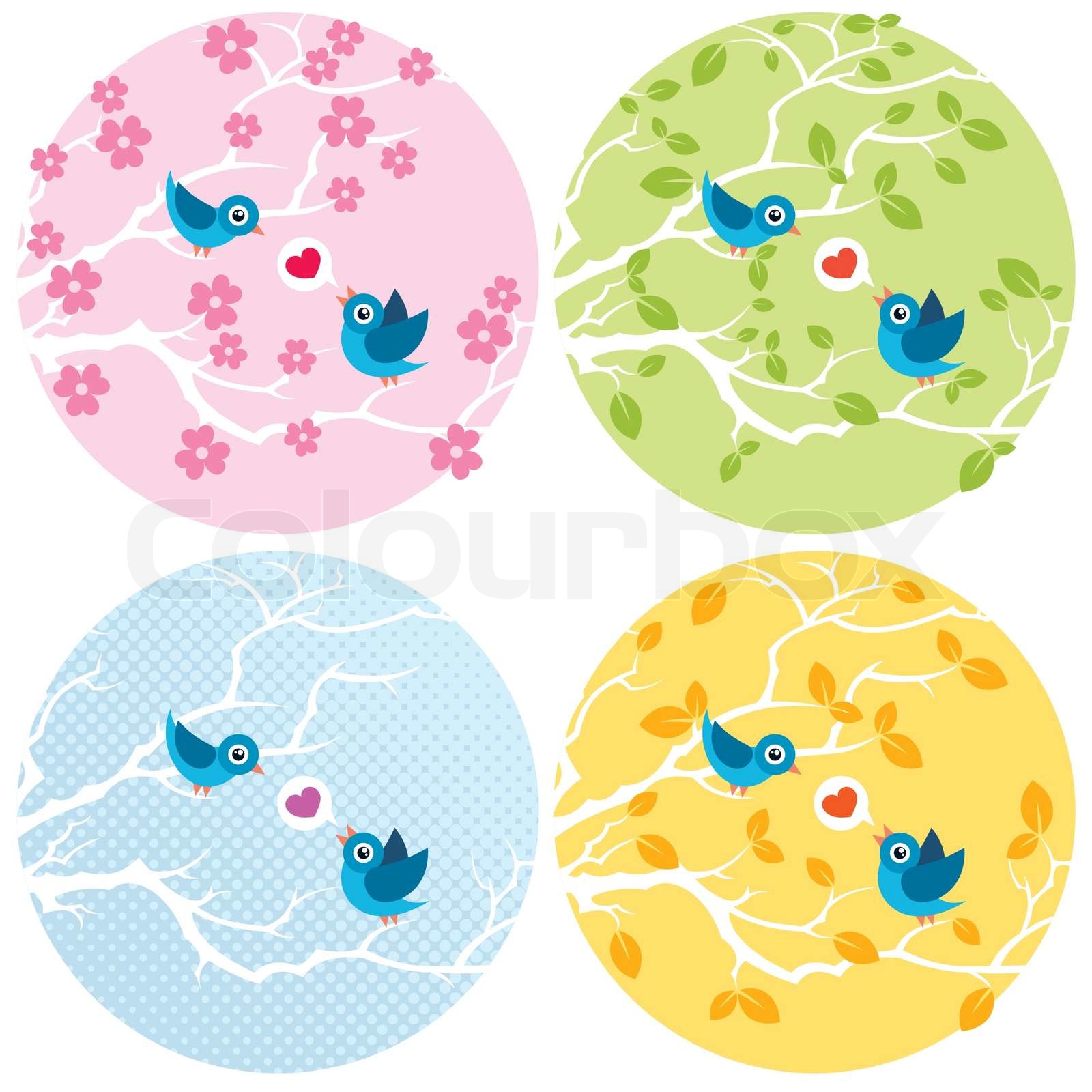 Love Birds Stock Vector Colourbox