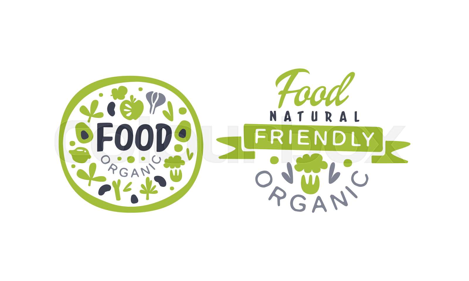 Natural Friendly Organic Food Logo Templates Design Fresh Natural