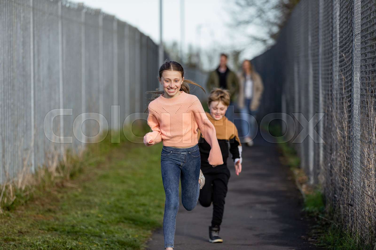 Brother And Sister Having Fun Stock Image Colourbox