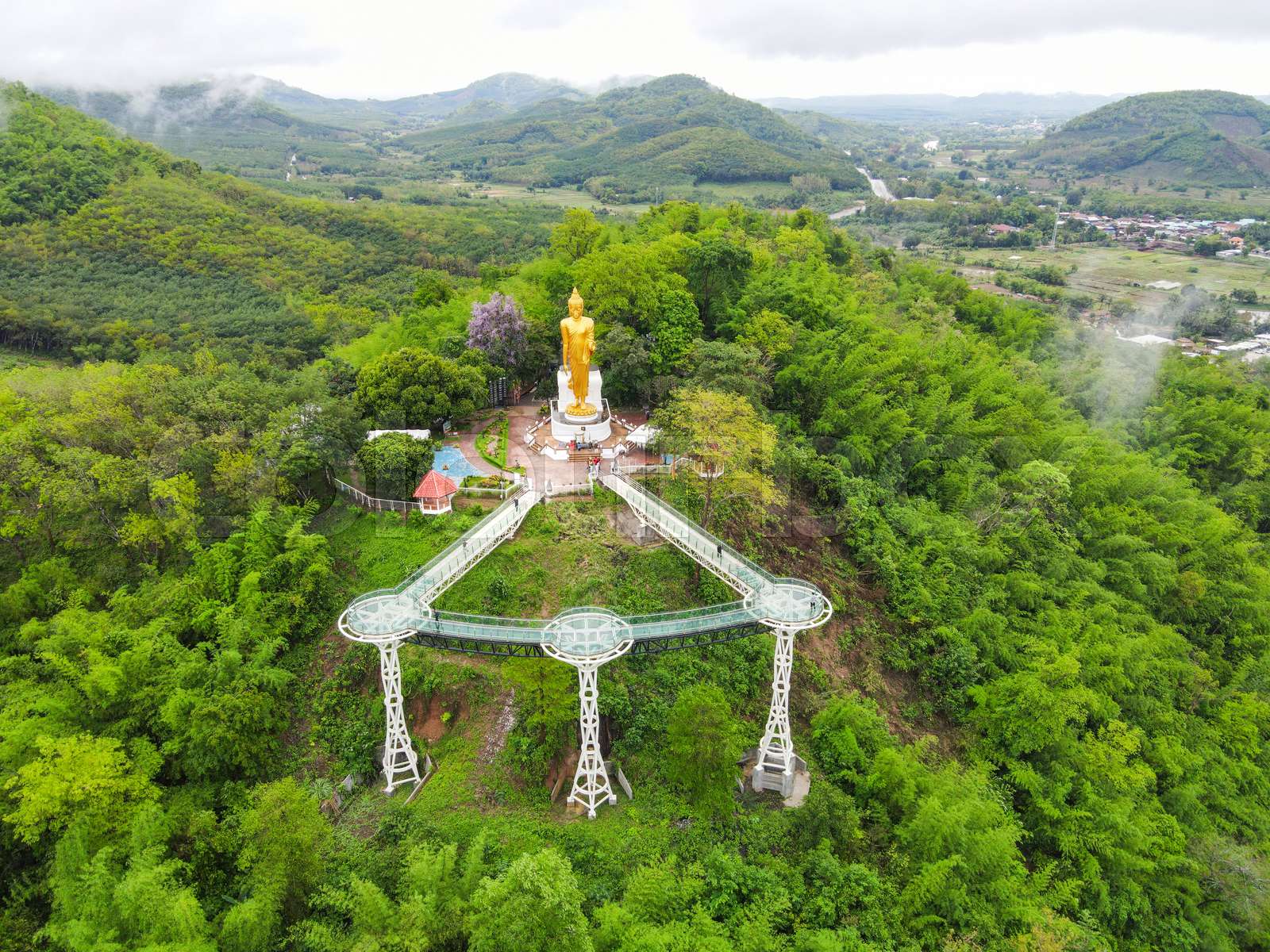 Skywalk Chiang Khan Landmark Of Mekong River In Loei Mekong River