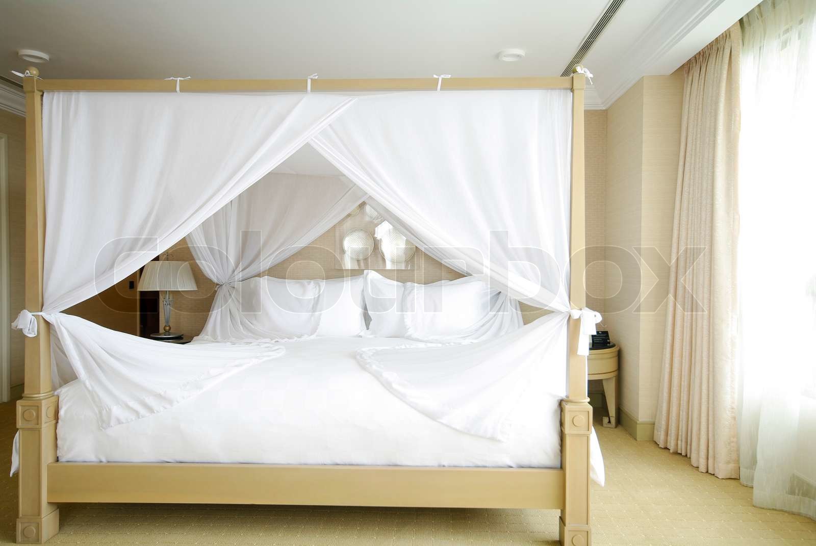 Vintage Bed In A Hotel Room Stock Image Colourbox