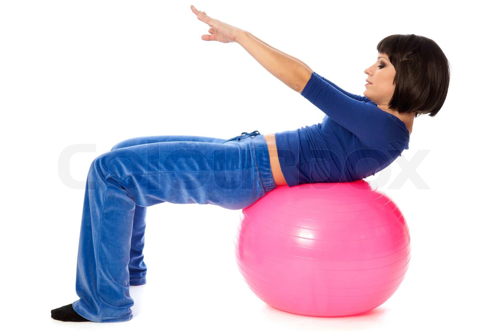 Exercises On A Gymnastic Ball Stock Image Colourbox