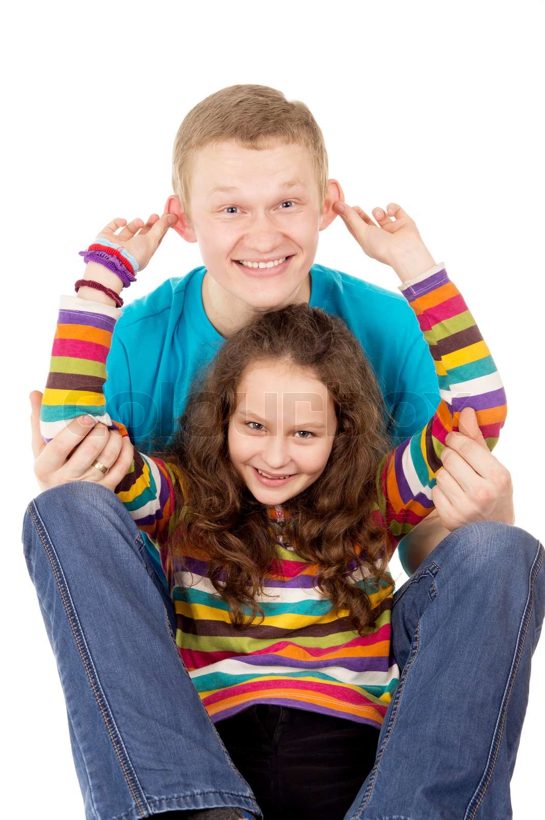 Brother And Sister Play Stock Image Colourbox