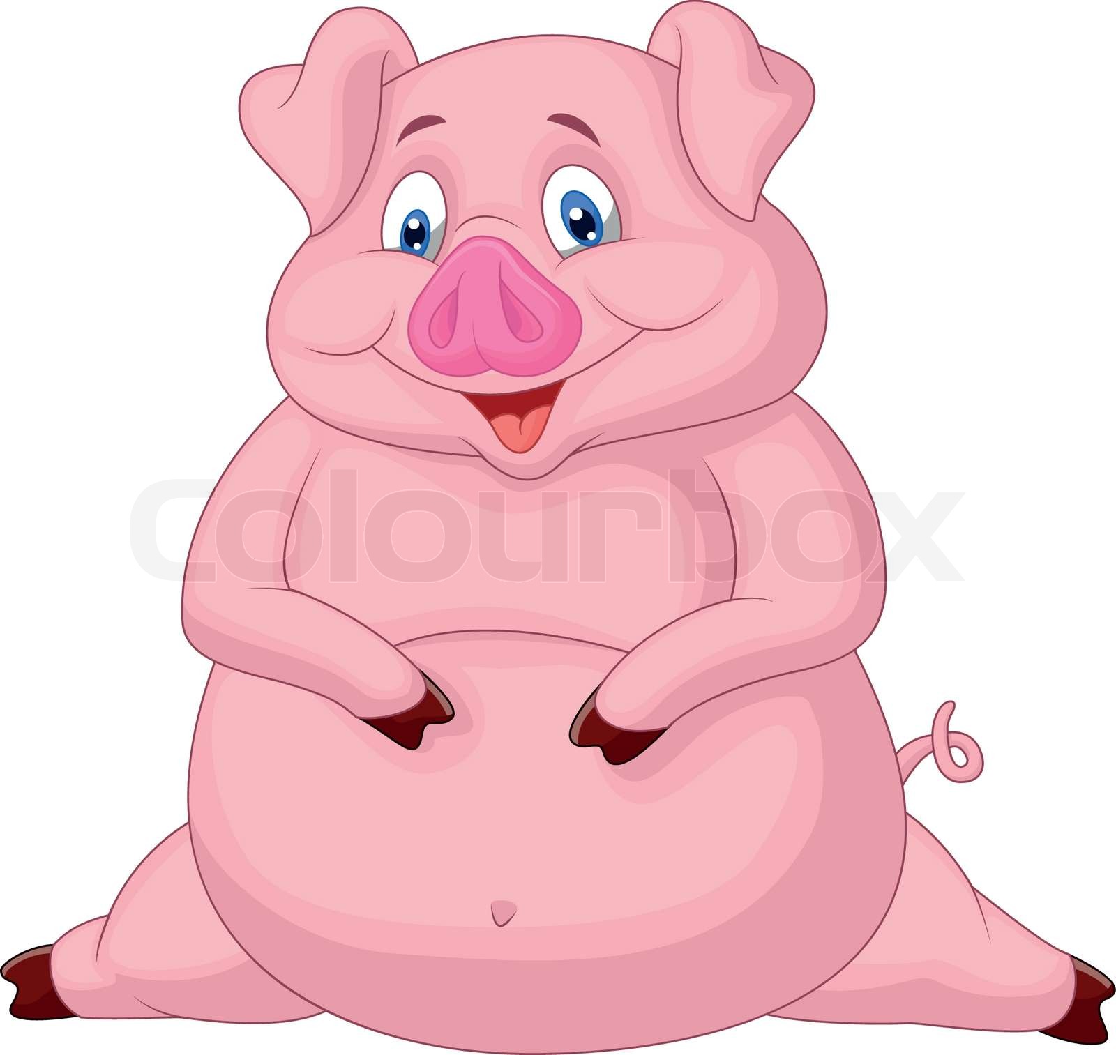 Fat Pig Cartoon Stock Vector Colourbox