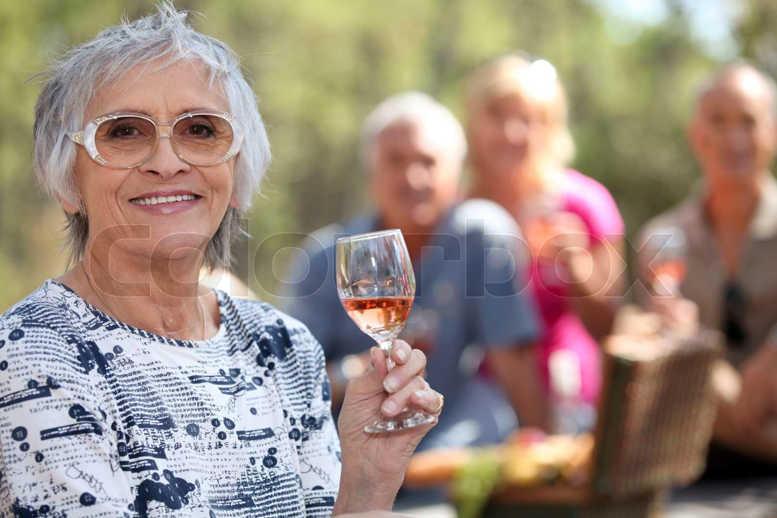 Mature Couples Enjoying A Picnic Stock Image Colourbox