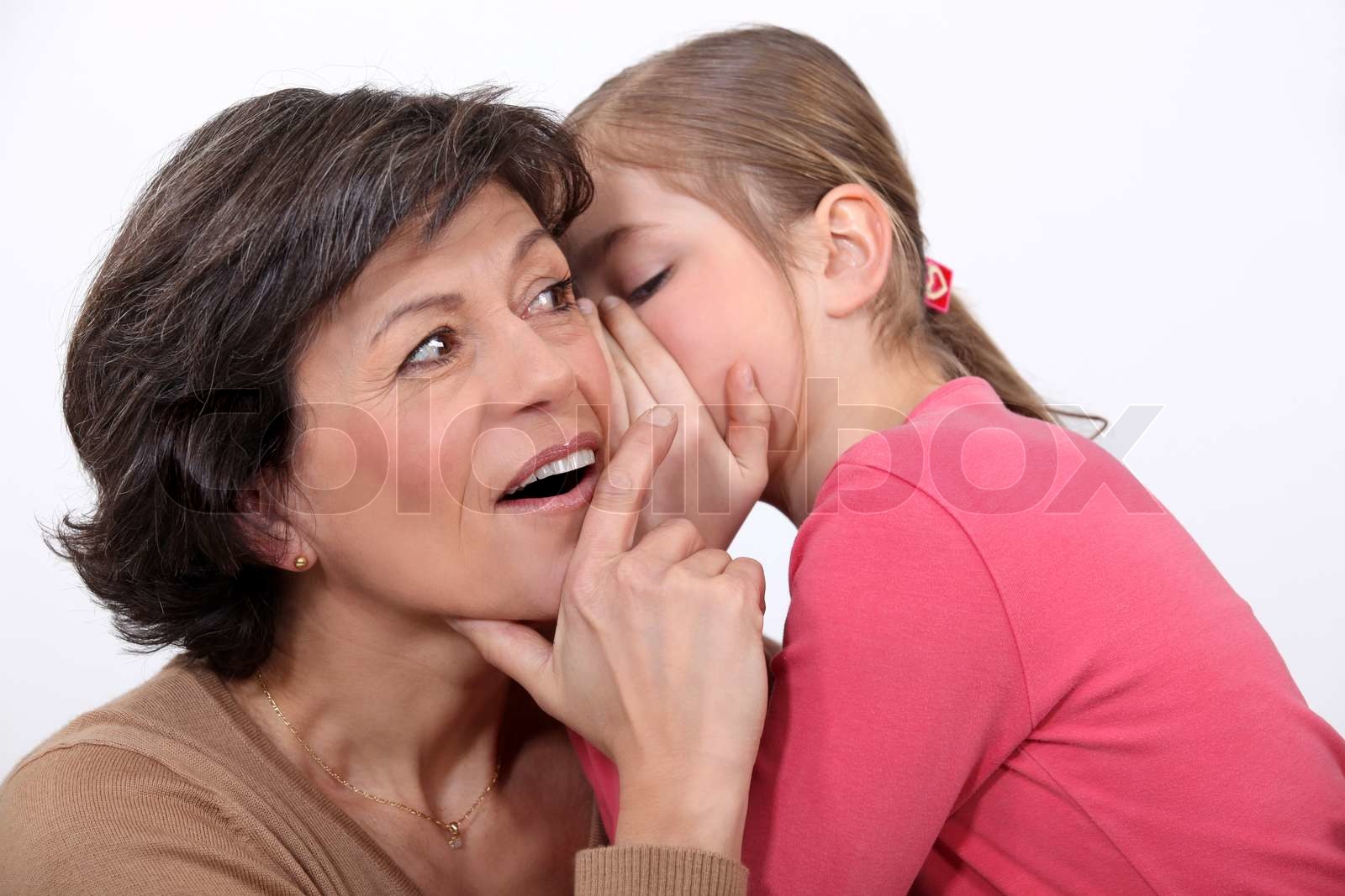 Telling Her Mother A Secret Stock Image Colourbox