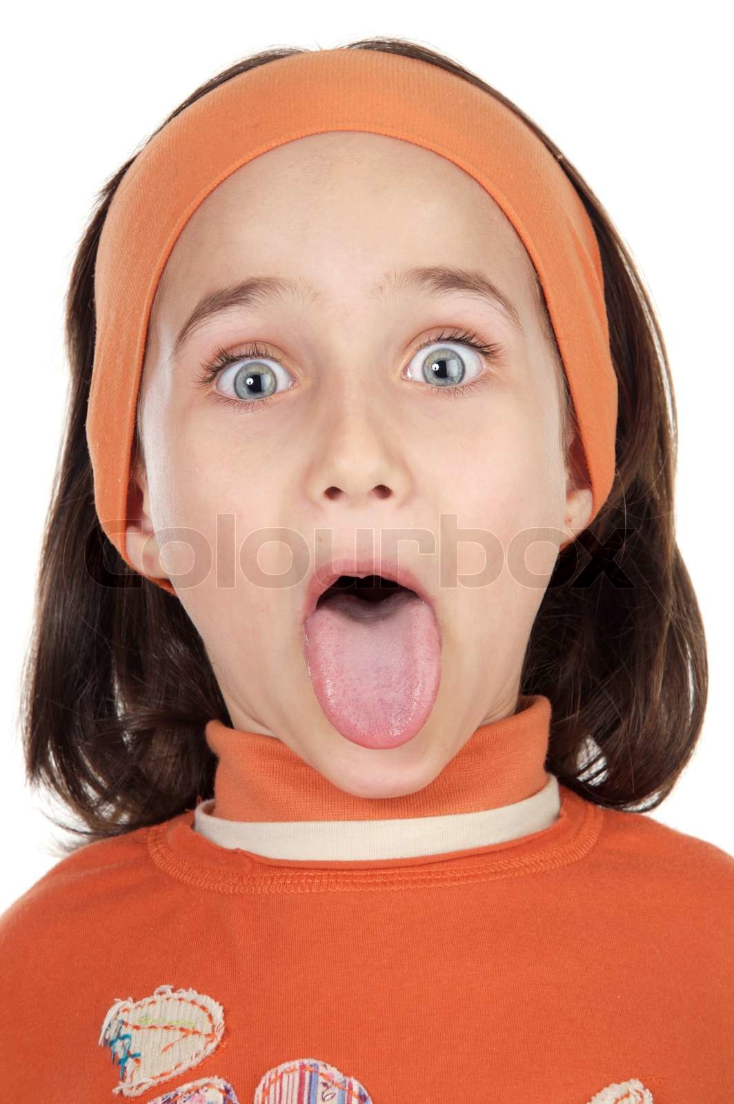 Girl Sticking Out Her Tongue Stock Image Colourbox