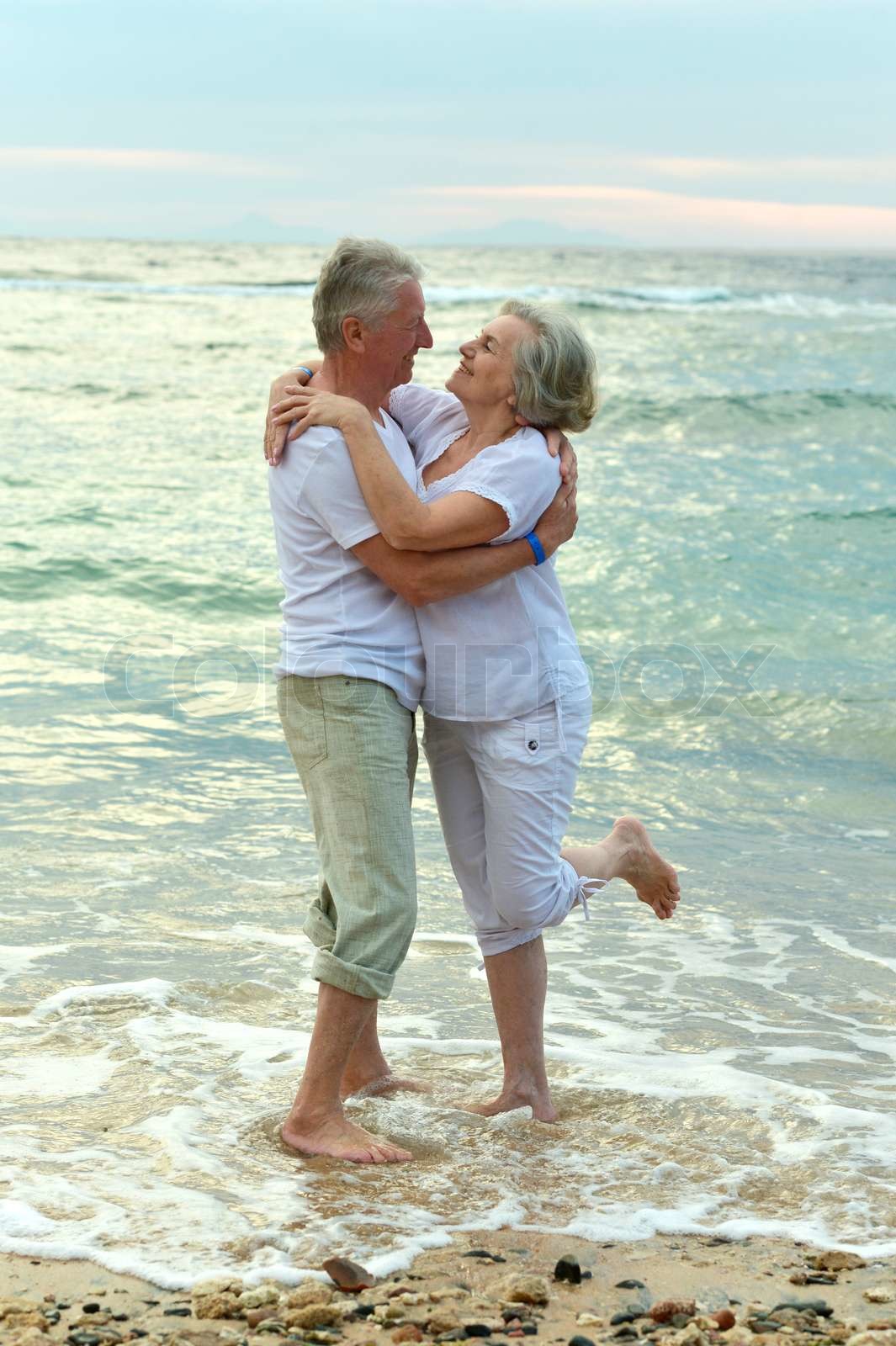 Altes Paar Am Strand Stock Bild Colourbox