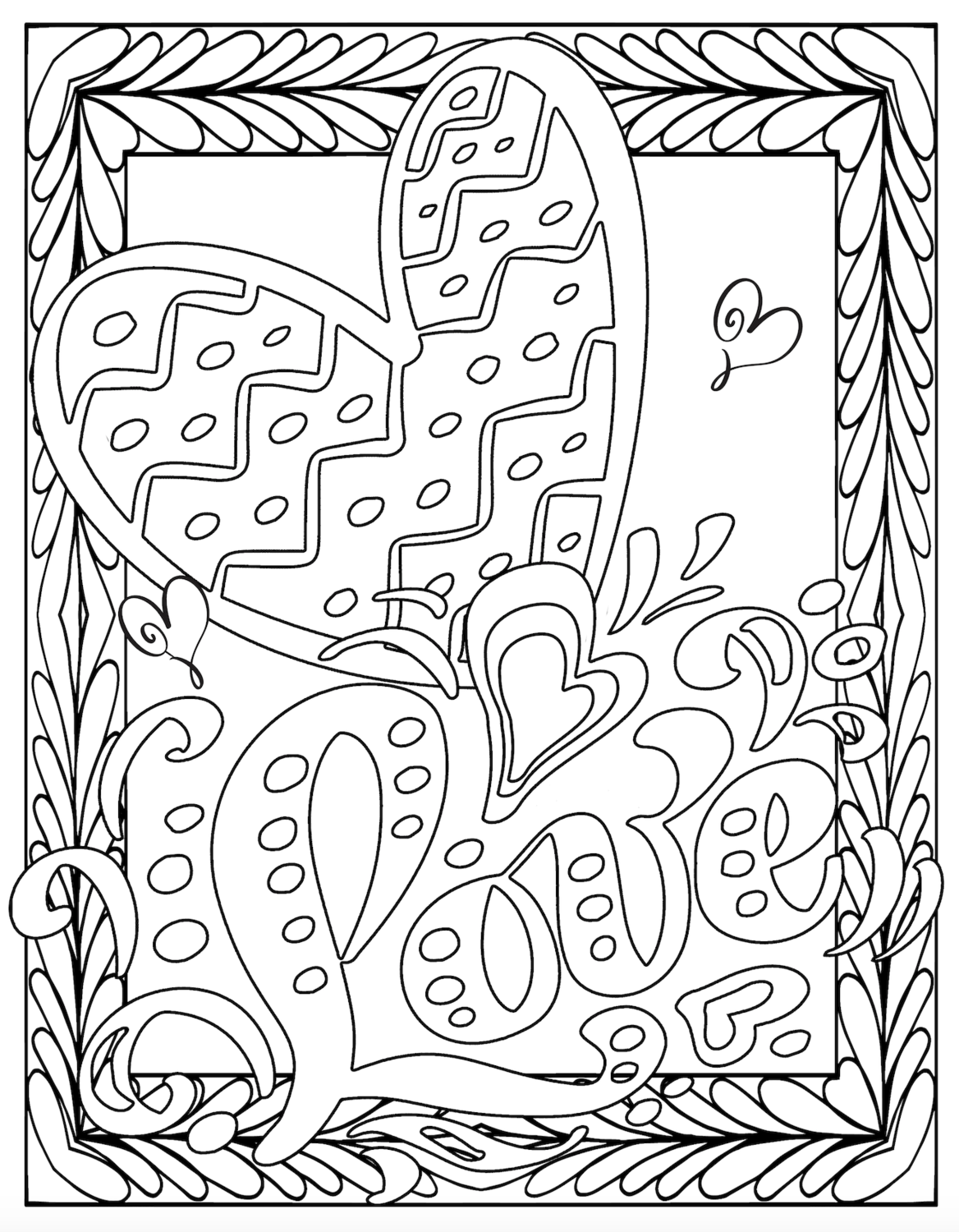 Free Printable Love Coloring Pages For Adults