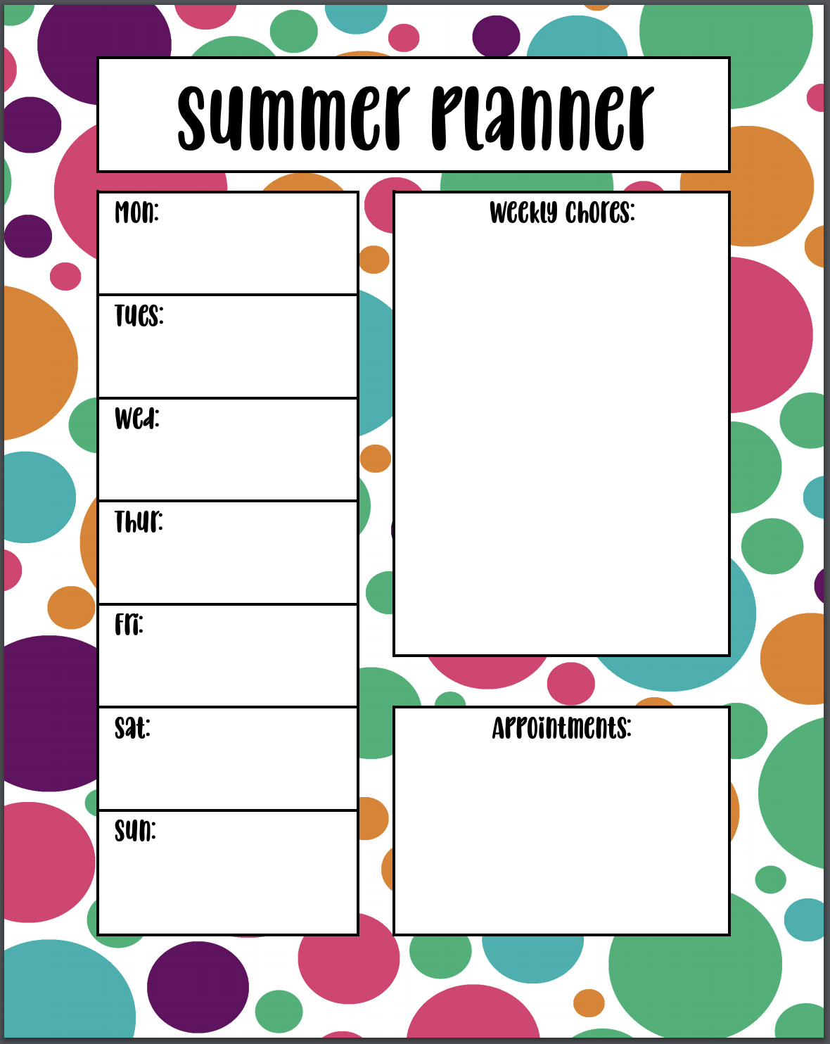 Free Printable Weekly Student Planner Making Lemonade Free Printable