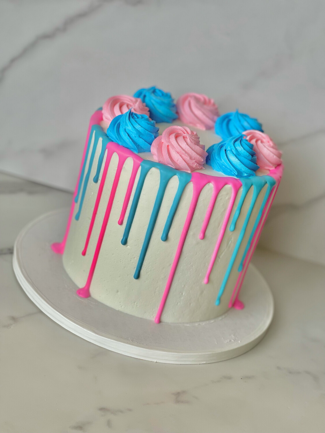 Gender Reveal Drip Cake