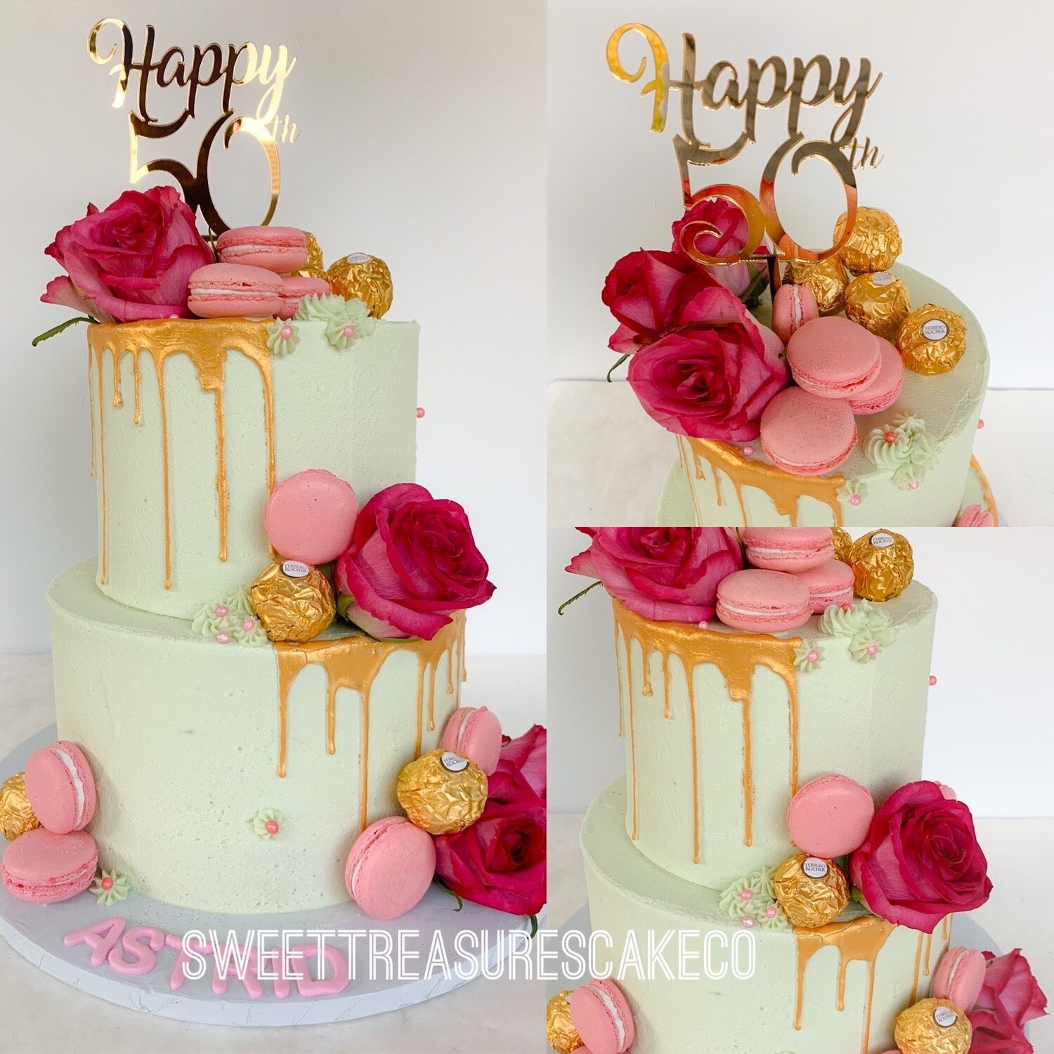 White Buttercream Choc Drip Cake