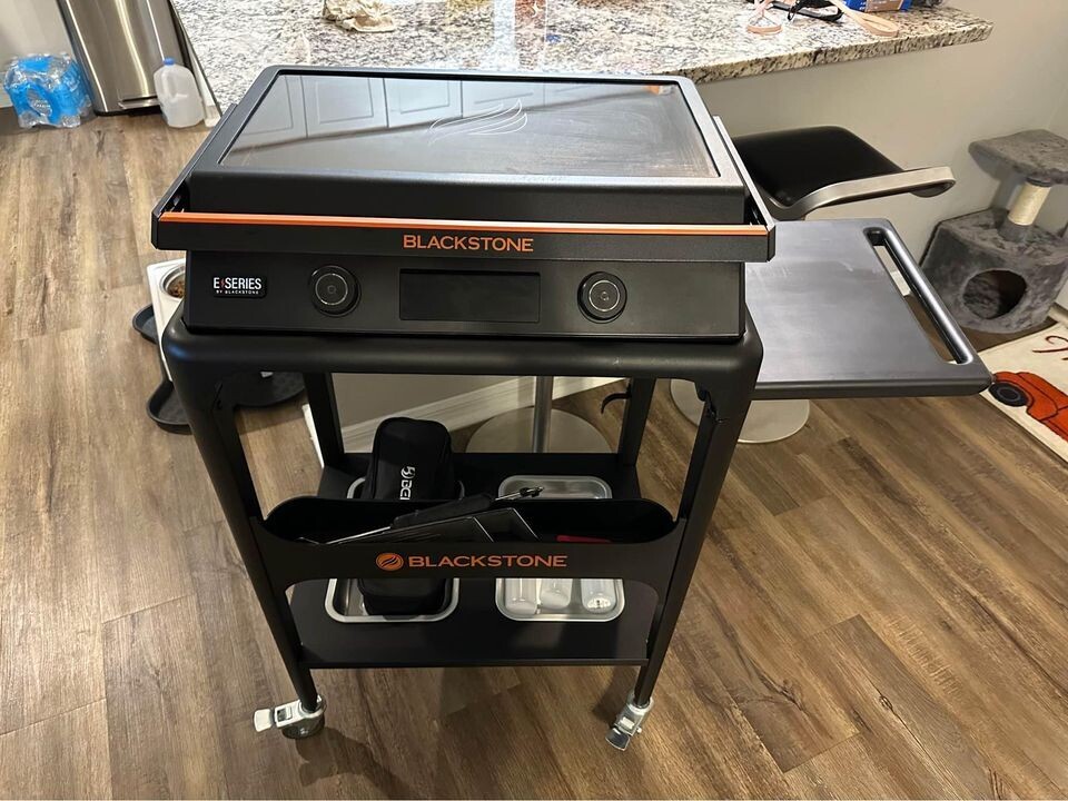 22 Electric Tabletop Griddle W Prep Cart Blackstone E Series Bbq