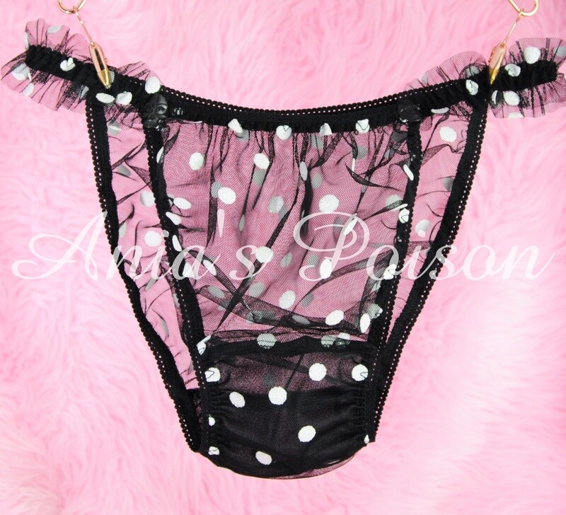 Polka Dot Manties Manties Nylon Satin Plastic Foil And Shiny