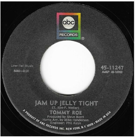 Roe Tommy Jam Up Jelly Tight Abc Records 45 11247 Single 7