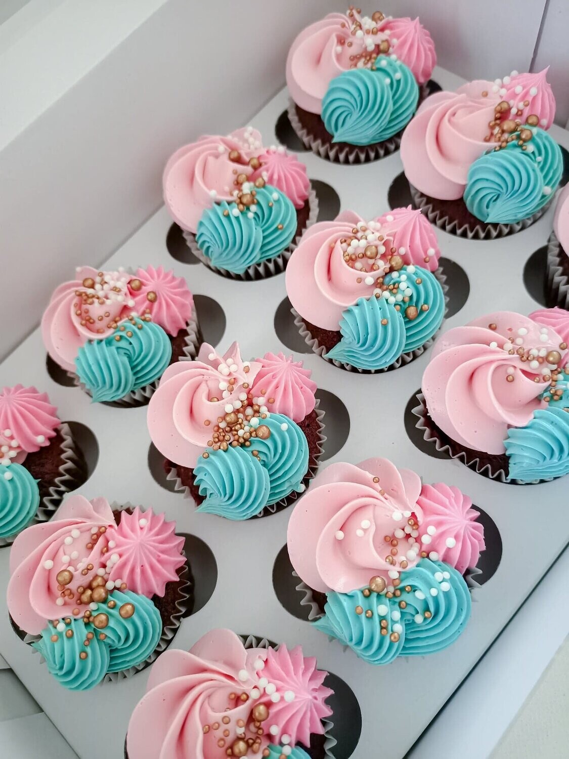 Mini Pink And Blue Cupcakes