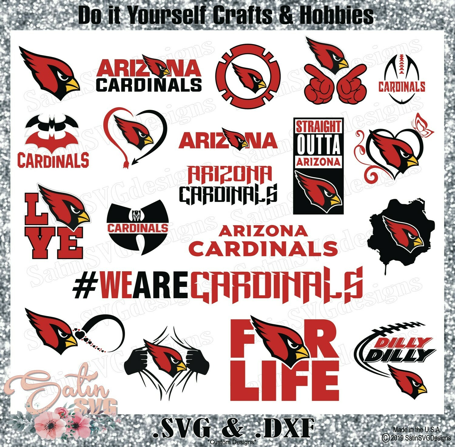 Arizona Cardinals Design Set Svg Files Nfl Football Cricut