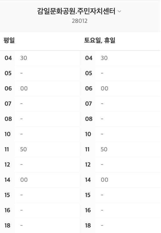 감일문화공원에서 인천공항까지 5500번 공항버스 시간표 및 이용 안내