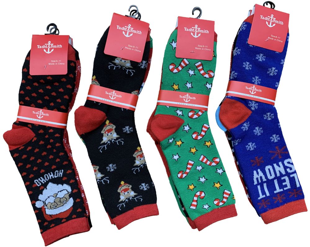 240 Pairs Yacht And Smith Christmas Holiday Socks Sock Size 9 11 Women