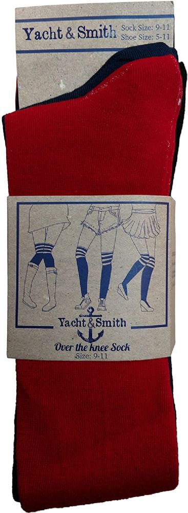 3 Pairs Yacht And Smith Womens Assorted Colors Over The Knee Socks