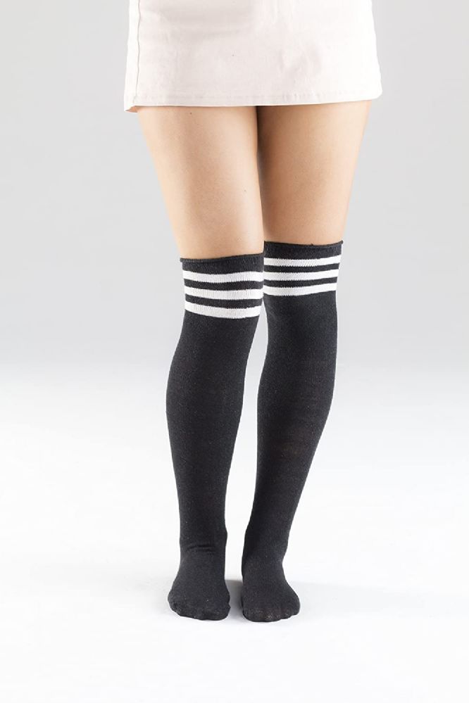 3 Wholesale Yacht And Smith Womens Black Over The Knee Socks At