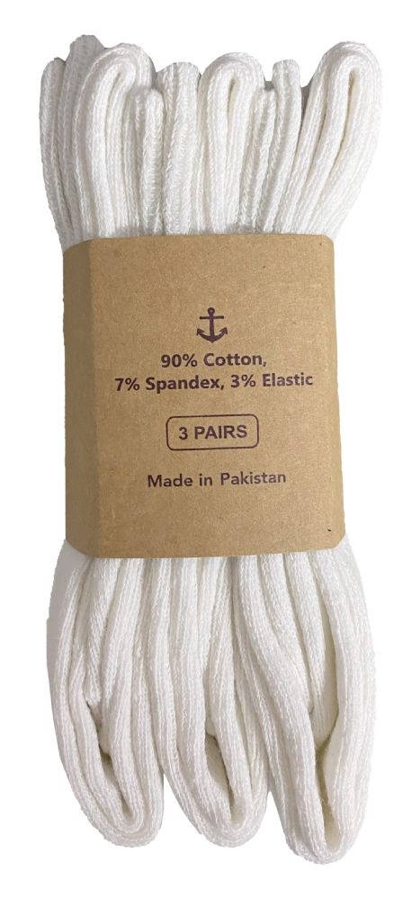 12 Wholesale Yacht And Smith Girls Cotton Knee High White Socks At