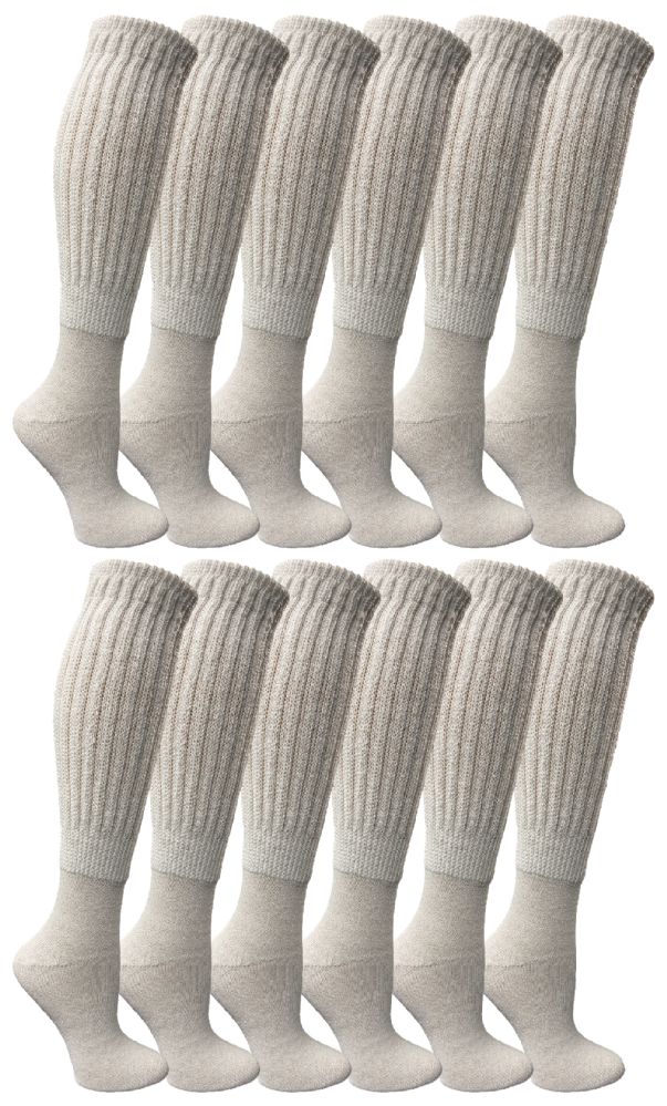 12 Pairs Yacht And Smith Womens White Slouch Socks Size 9 11 Womens