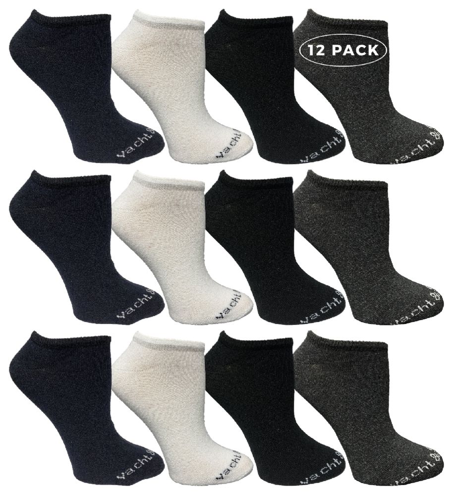 48 Wholesale Yacht And Smith Womens Assorted Colored No Show Ankle Socks