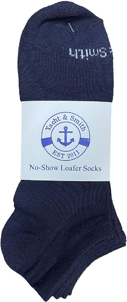 48 Wholesale Yacht And Smith Womens Navy No Show Ankle Socks Size 9 11