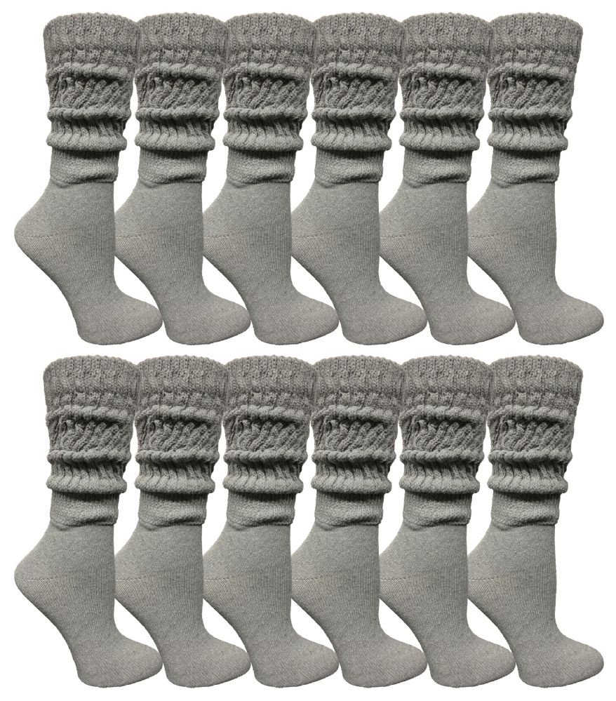 120 Wholesale Yacht And Smith Womens Heavy Cotton Slouch Socks Solid