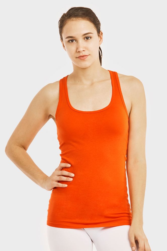 72 Wholesale Sofra Ladies Racerback Jersey Tank Top In Hot Coral At