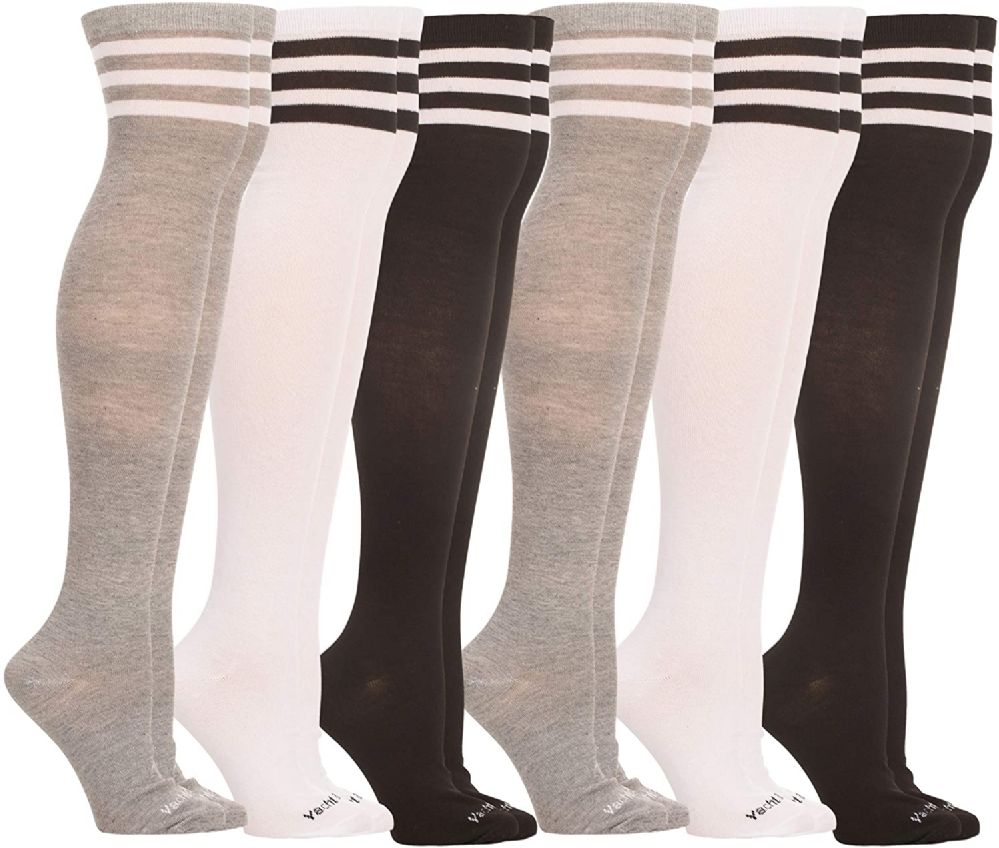 6 Pairs Yacht And Smith Womens Assorted Colors Over The Knee Socks