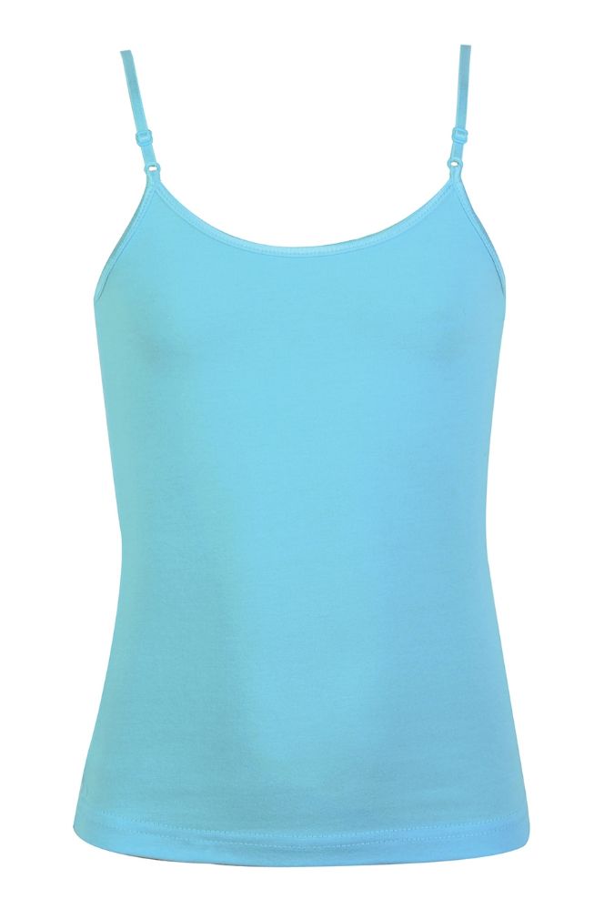 72 Wholesale Mopas Girls Cotton Camisole In Aqua At