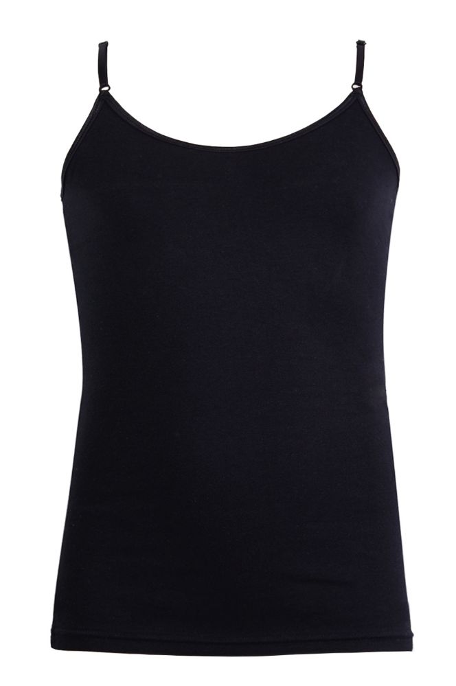 72 Pieces Mopas Girls Cotton Camisole In Black Girls Tank Tops And