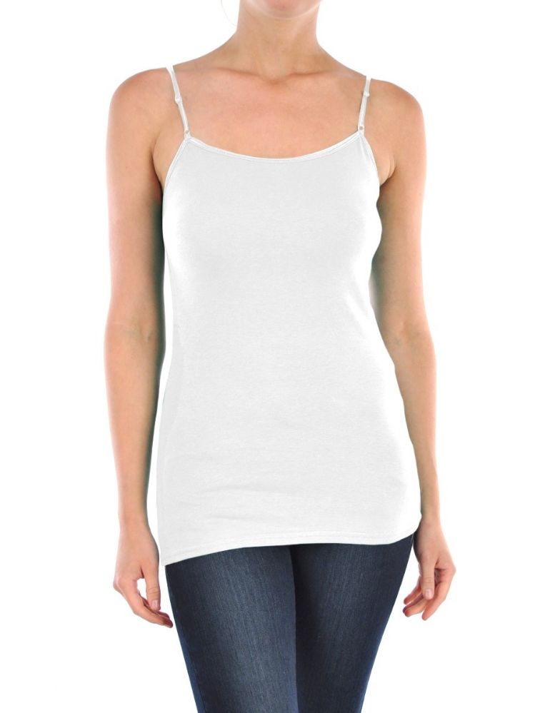 72 Wholesale Mopas Ladies Cotton Camisole In White At