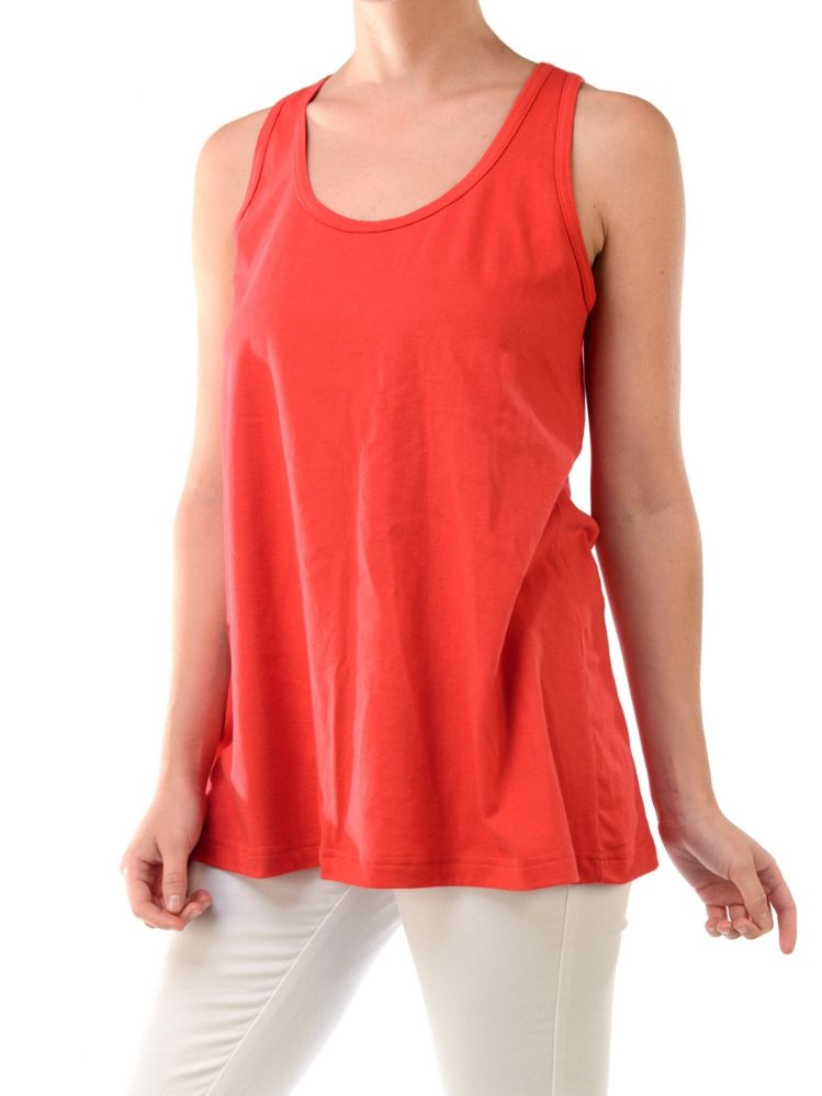 72 Pieces Sofra Ladies Loose Fit Jersey Tank Top In Red Womens